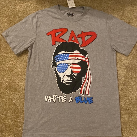 MAD Engine | Shirts | Mad Engine Rad White And Blue Abe Lincoln Tshirt ...
